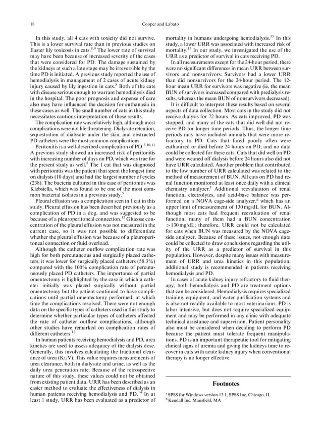 Peritoneal Dialysis in Cats with Acute Kidney Injury.pdf | Veterinary ...