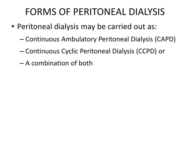 Peritoneal dialysis by Dr. Basil Tumaini | PPT