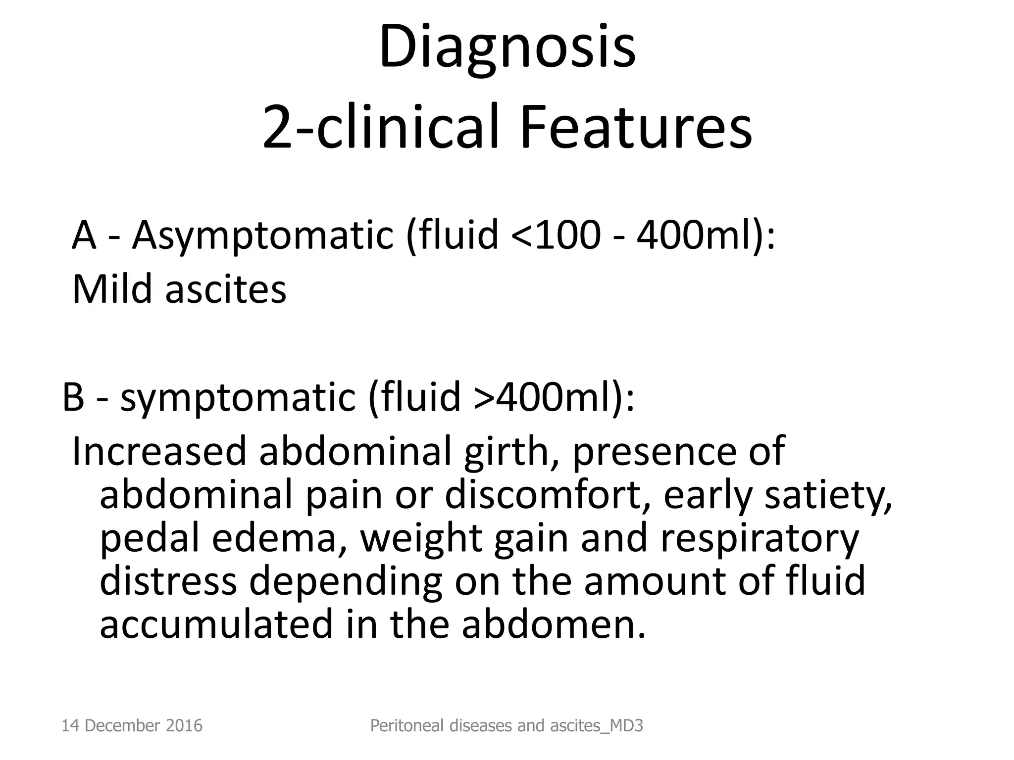 Peritoneal diseases and ascites | PPTX