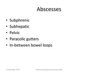 Peritoneal diseases and ascites | PPTX