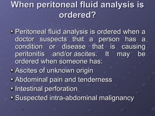 Peritoneal examination | PPT