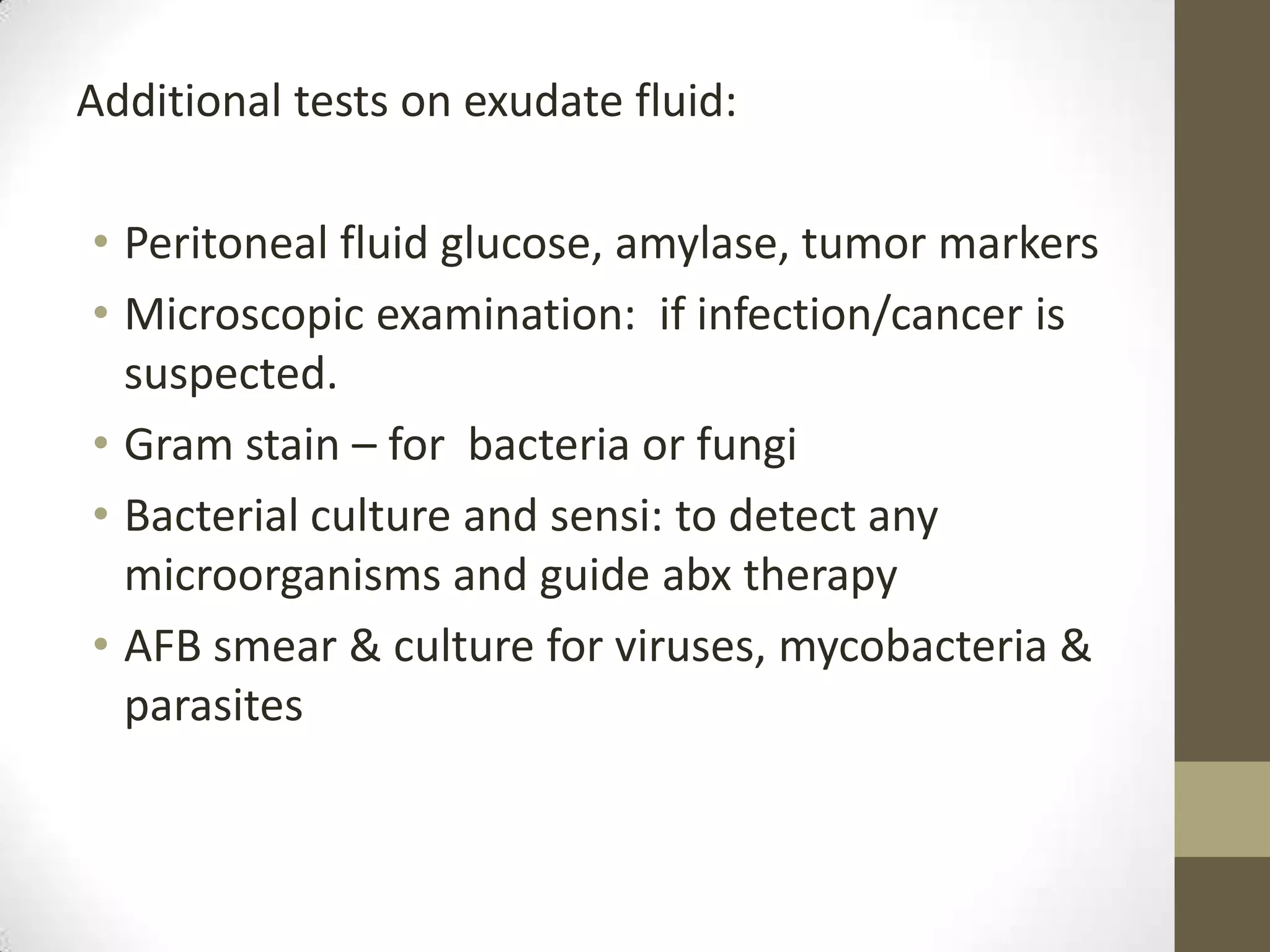 Peritoneal Fluid Analysis | PPTX