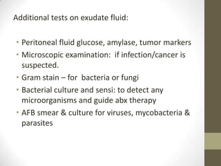 Peritoneal Fluid Analysis | PPTX