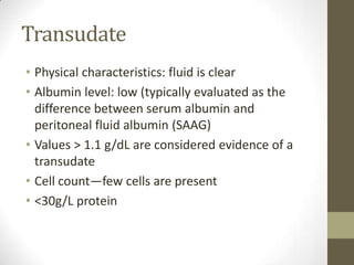 Peritoneal Fluid Analysis | PPTX