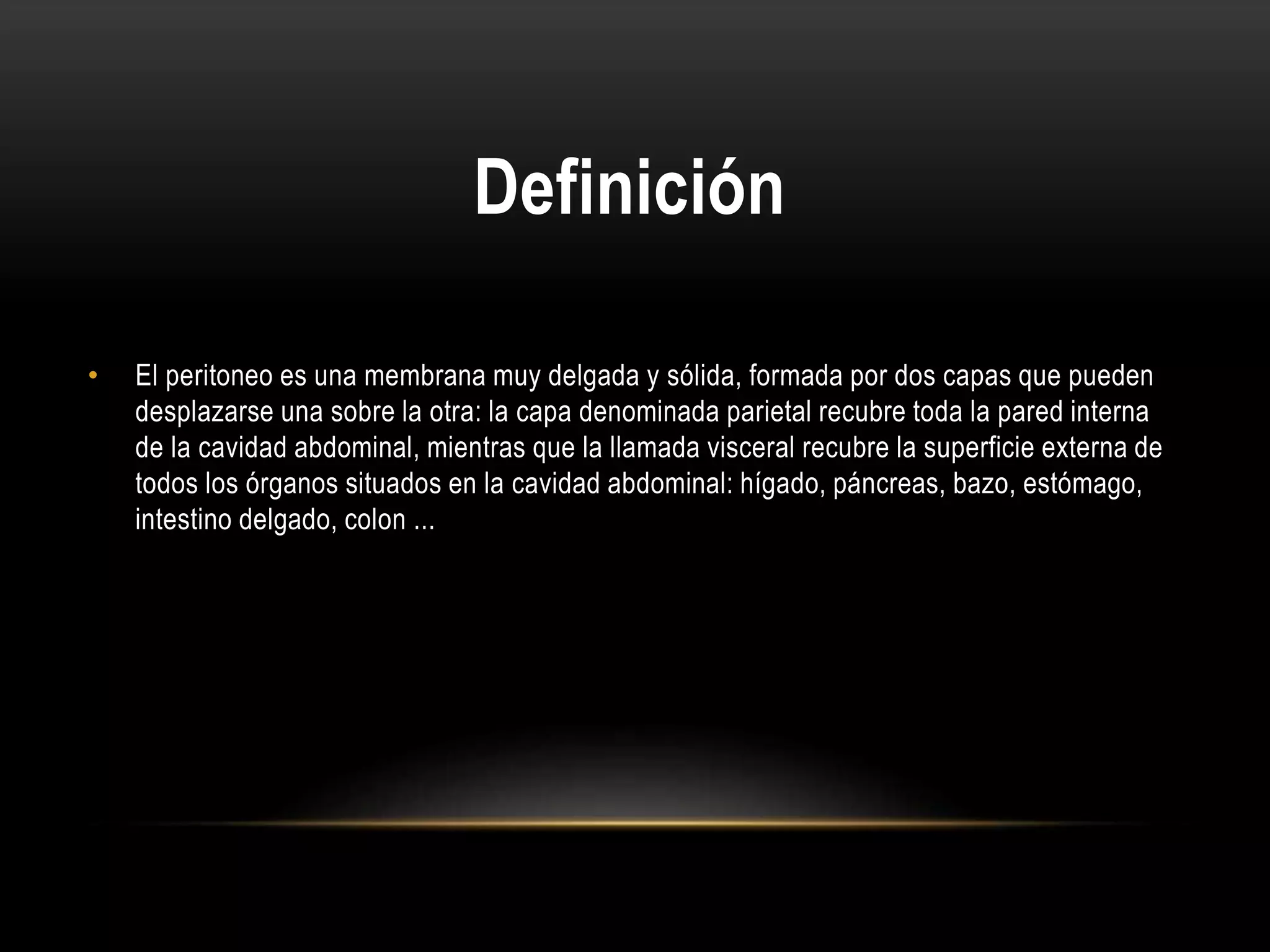 Peritoneo y cavidad abdominal y sus cuadrantes | PPTX