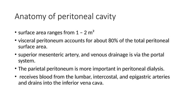 PERITONEUM STRUCTURE AND FUNCTION IN PERITONEAL DIALYSIS | PPTX
