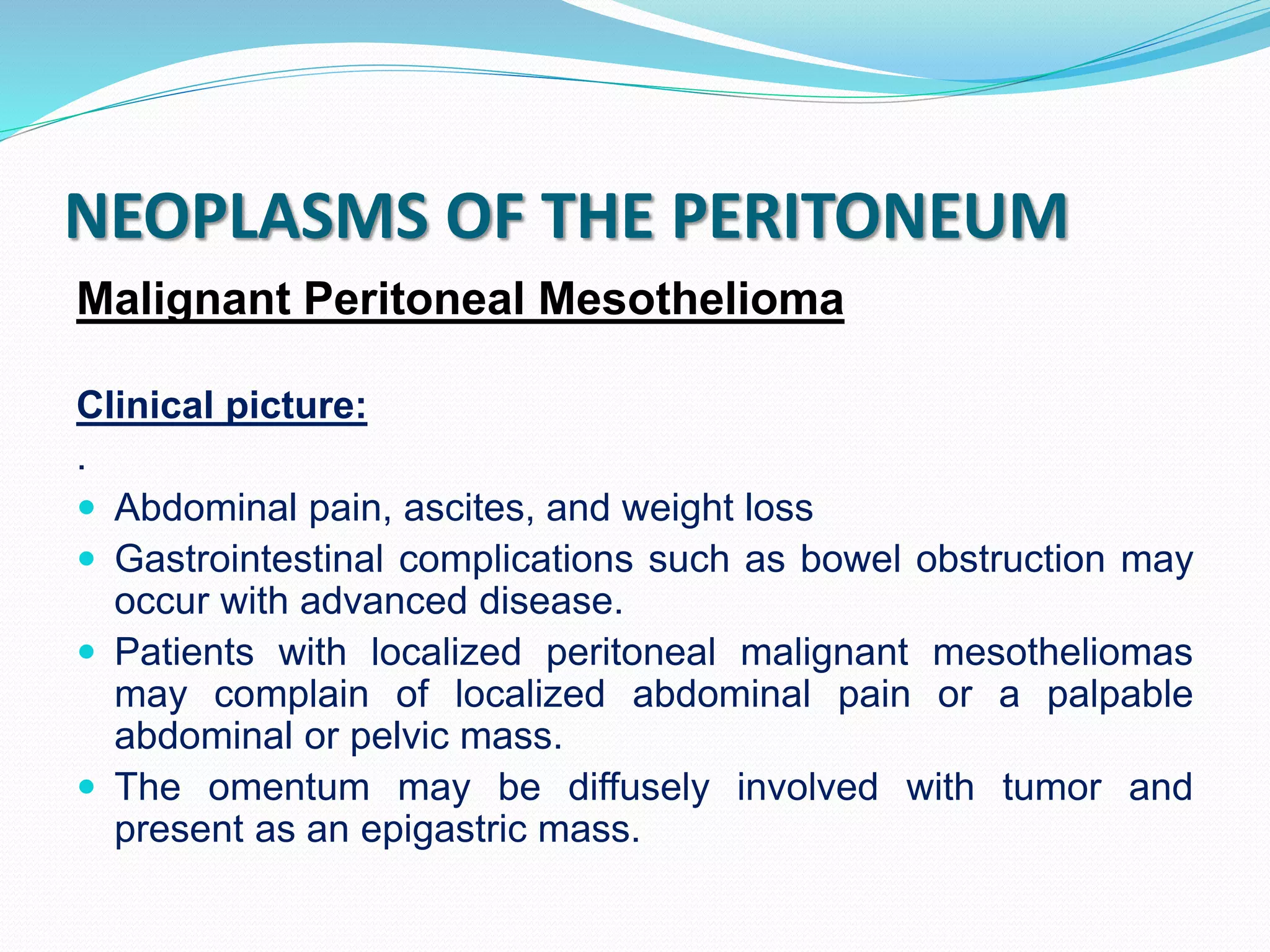Peritoneum, mesenetry and retroperitoneal tumors | PPTX