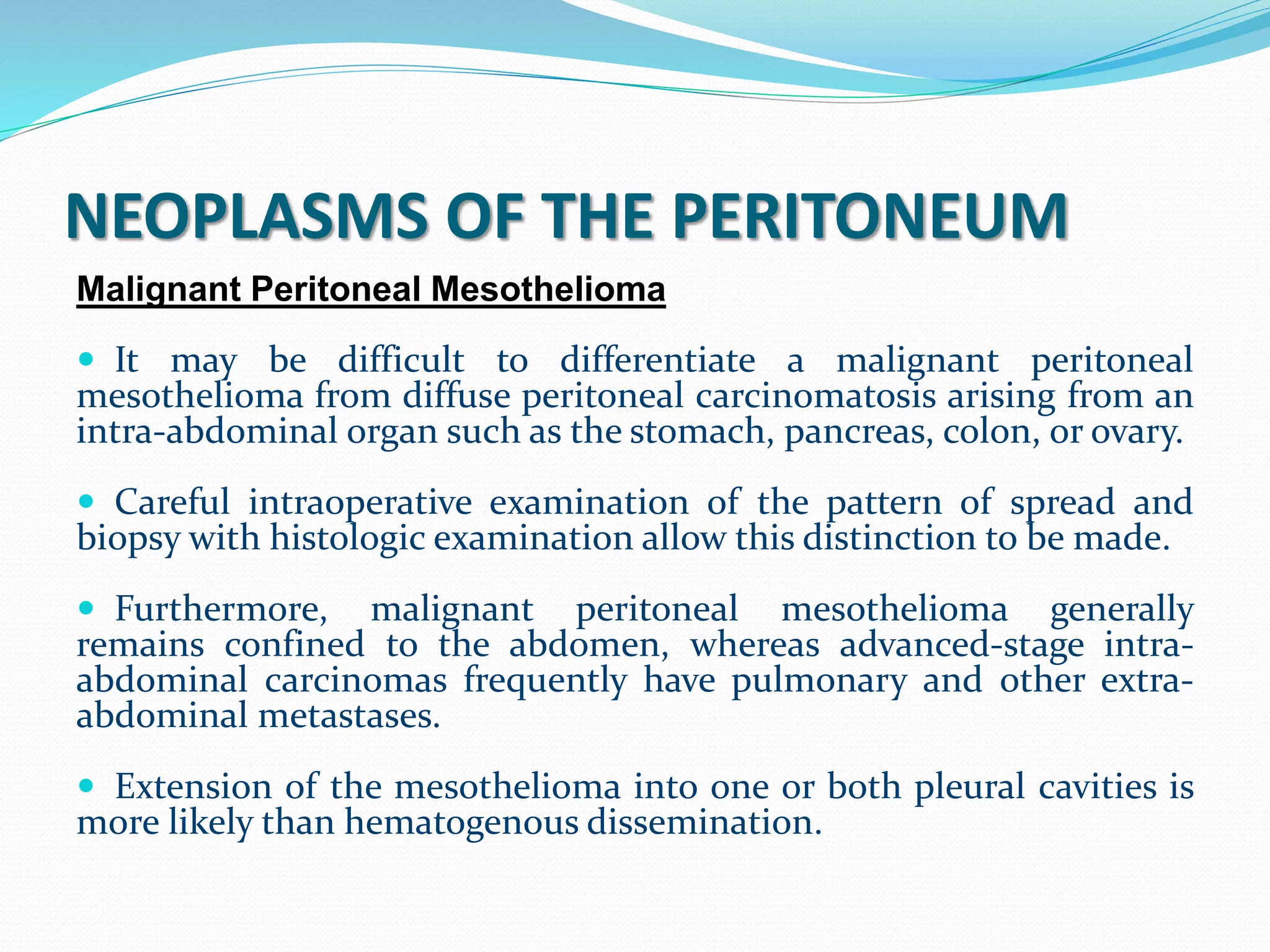 Peritoneum, mesenetry and retroperitoneal tumors | PPTX