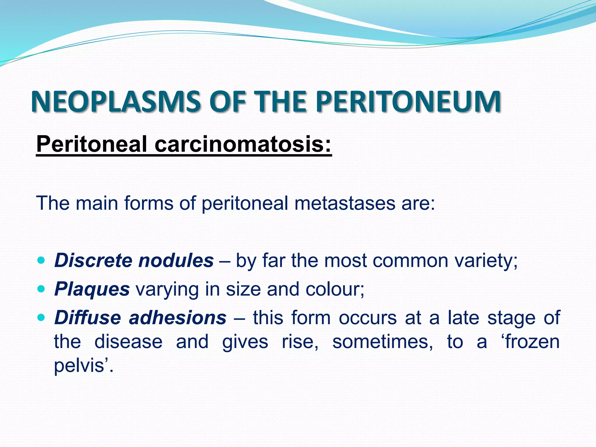 Peritoneum, mesenetry and retroperitoneal tumors | PPTX