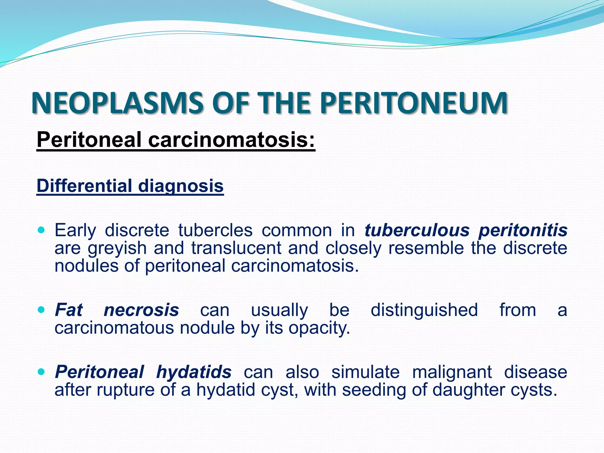 Peritoneum, mesenetry and retroperitoneal tumors | PPTX