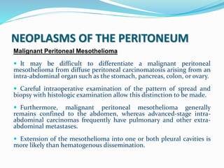 Peritoneum, mesenetry and retroperitoneal tumors | PPTX