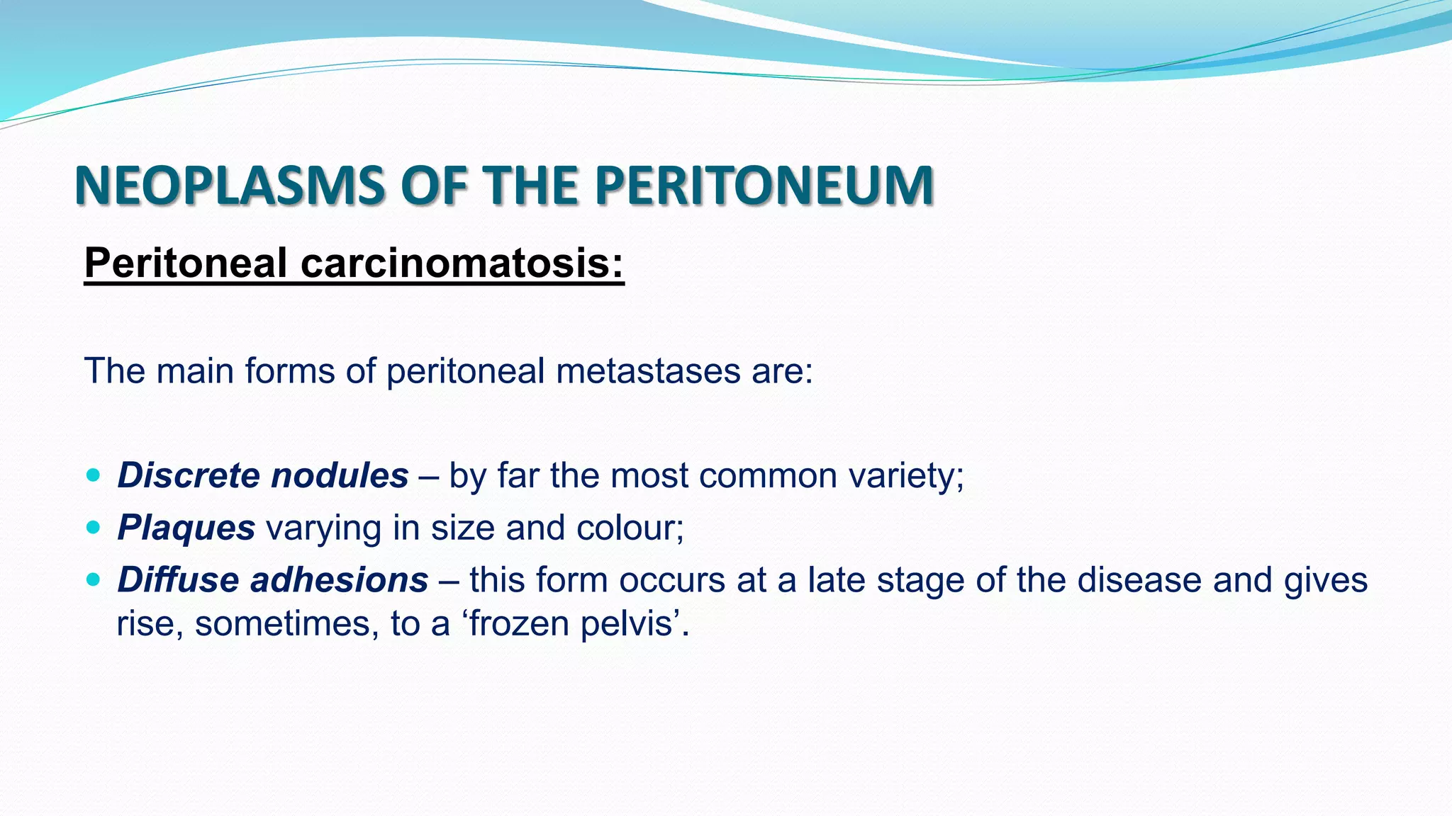 Peritoneum, mesenetry and retroperitoneal tumors 2 | PPTX