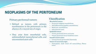 Peritoneum, mesenetry and retroperitoneal tumors 2 | PPTX