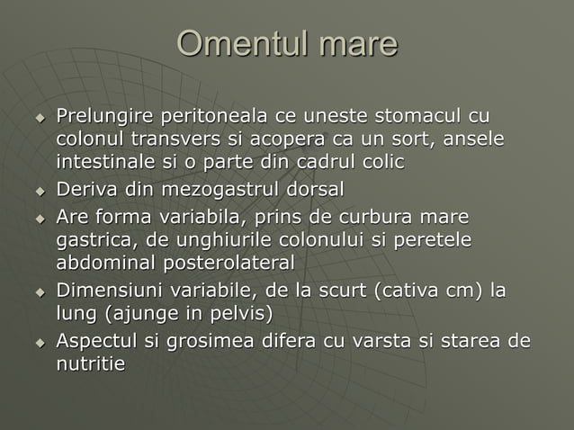 peritoneu Omentul mic, omentul mare si bursa omentala.ppt