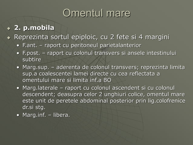 peritoneu Omentul mic, omentul mare si bursa omentala.ppt