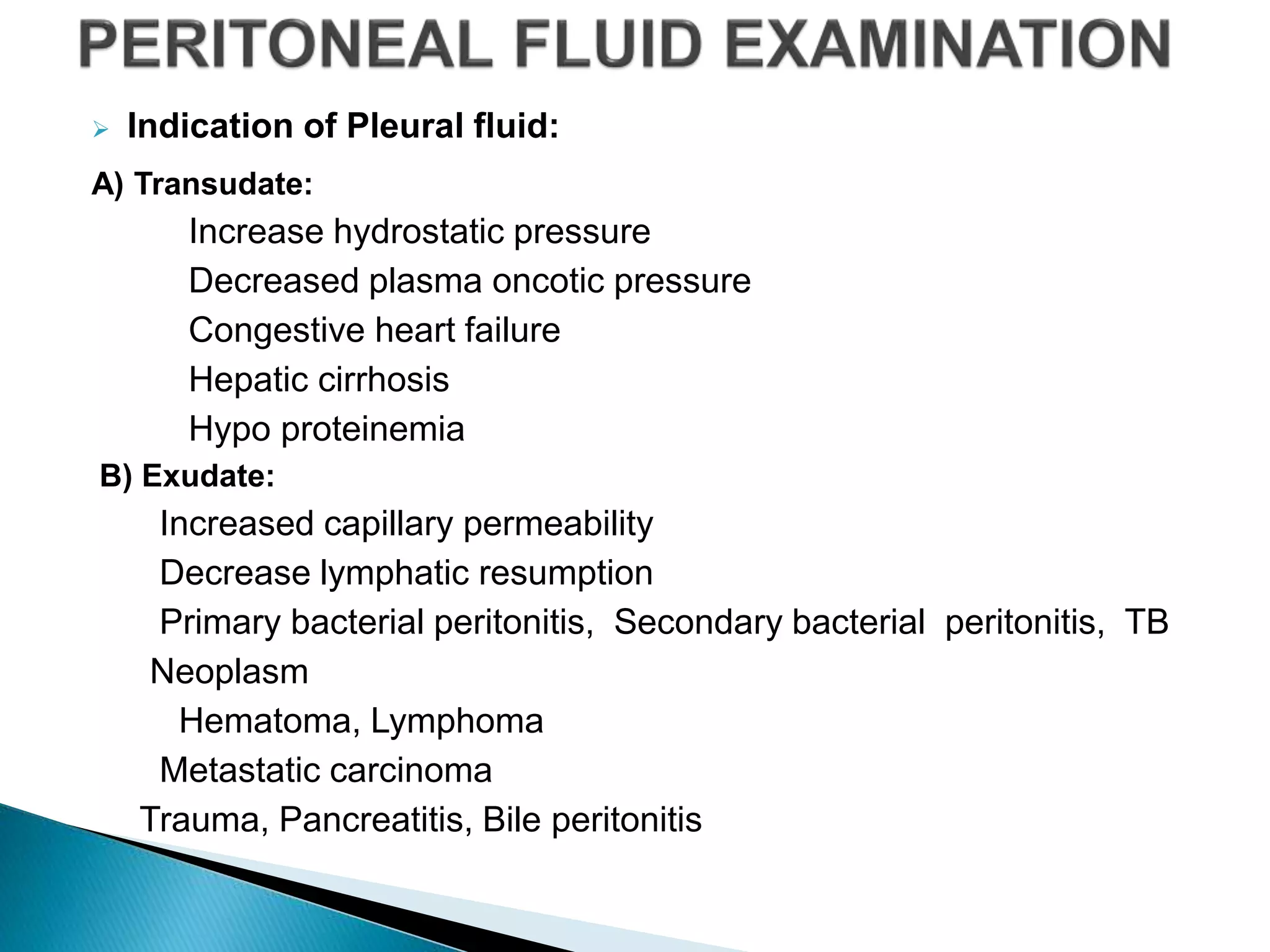 Peritonial fluid | PPTX