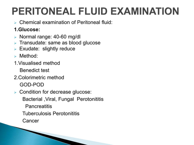 Peritonial fluid | PPTX | Biological Sciences | Science