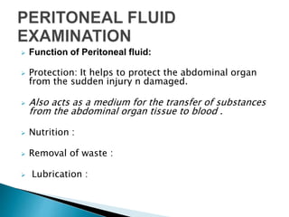 Peritonial fluid | PPTX