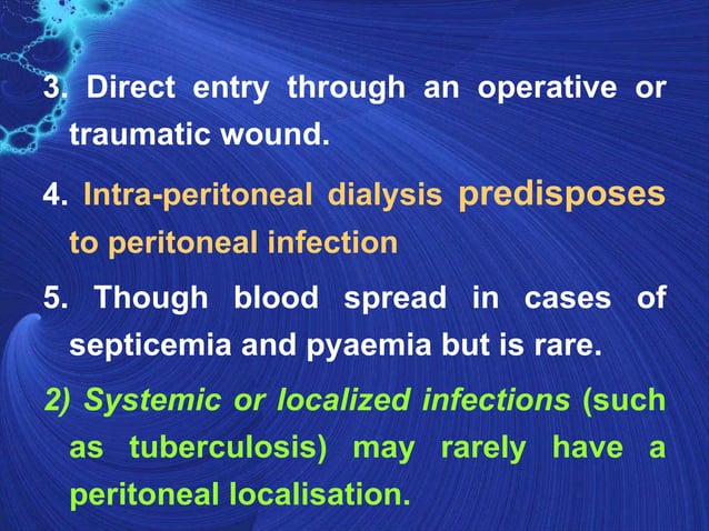 Peritonitis | PPT | Digestive Disorders | Diseases and Conditions