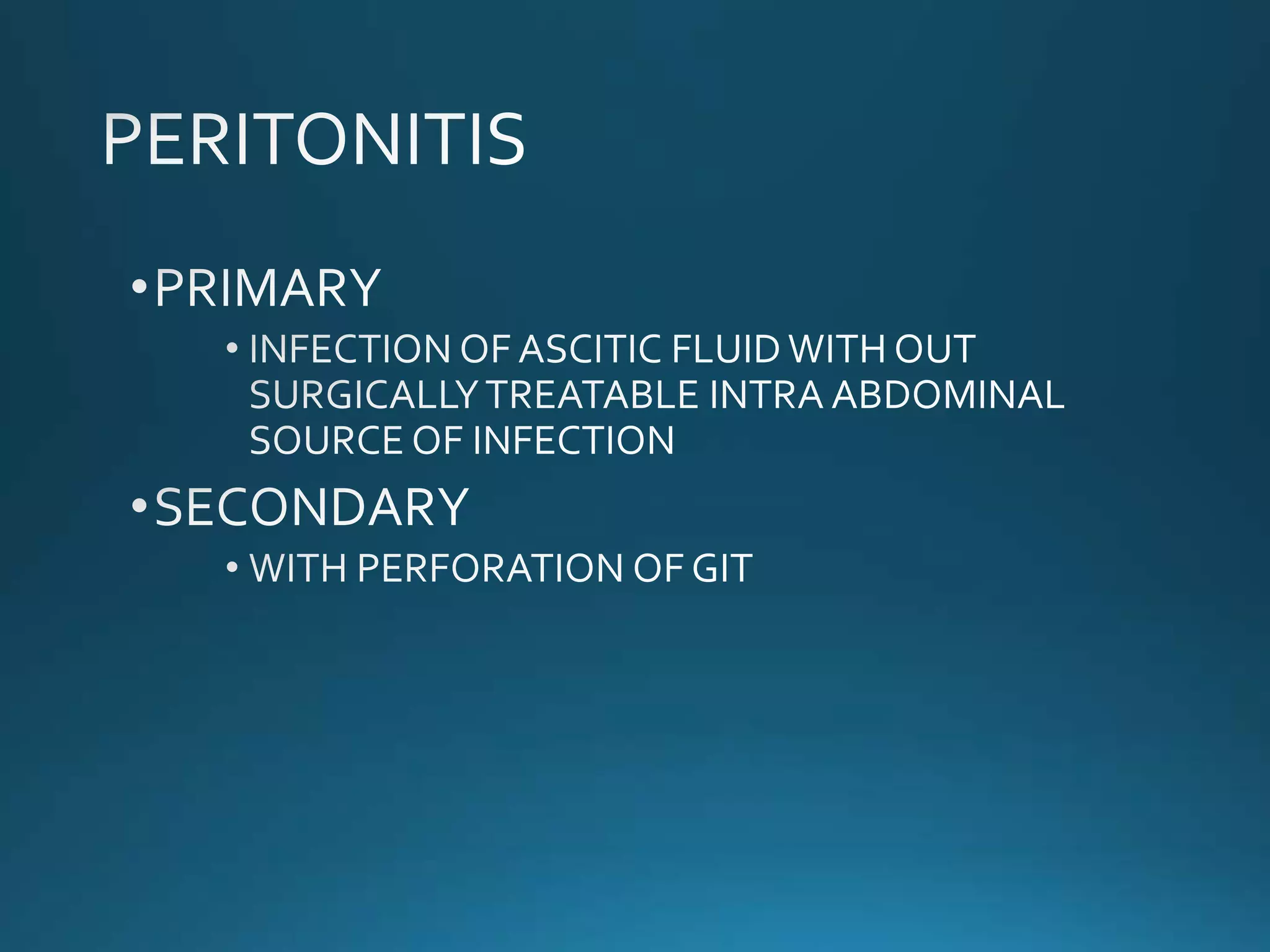 Peritonitis | PPT