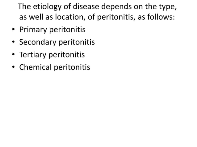 Peritonitis and Ascites | PPT