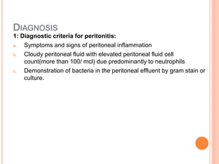 Peritonitis | PPTX | Digestive Disorders | Diseases and Conditions