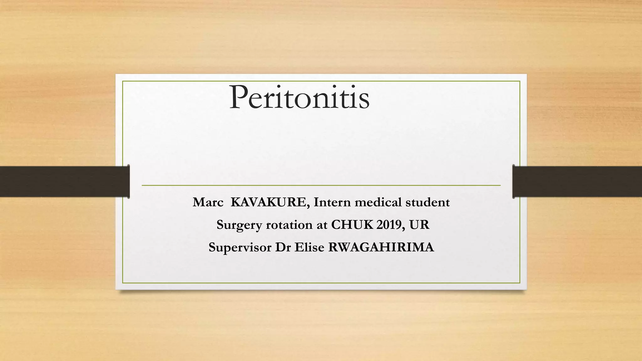 Peritonitis | PPT