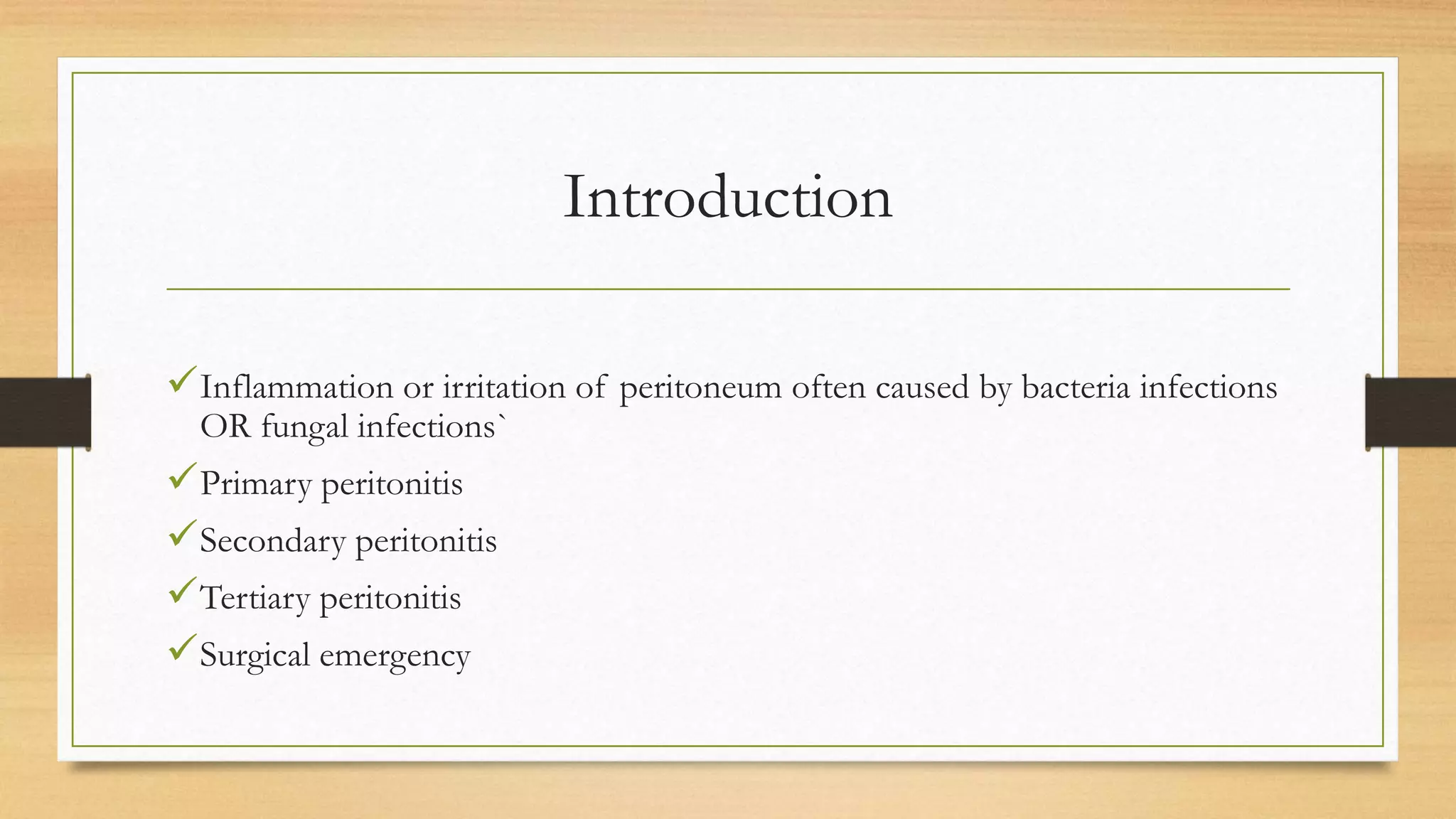 Peritonitis | PPTX