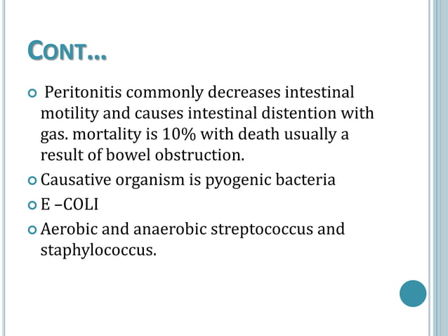 Peritonitis | PPTX | Digestive Disorders | Diseases and Conditions