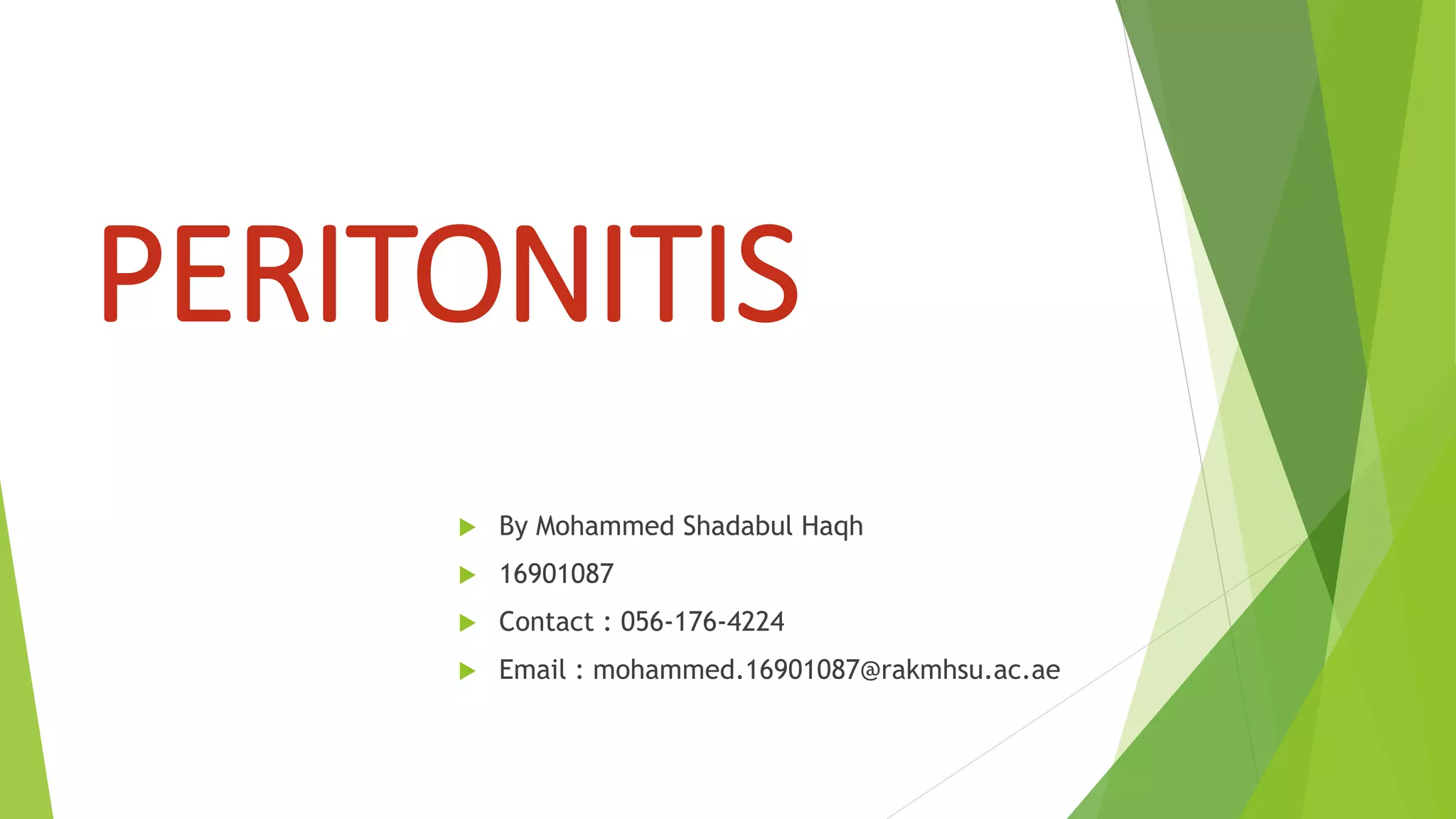 Peritonitis | PPTX