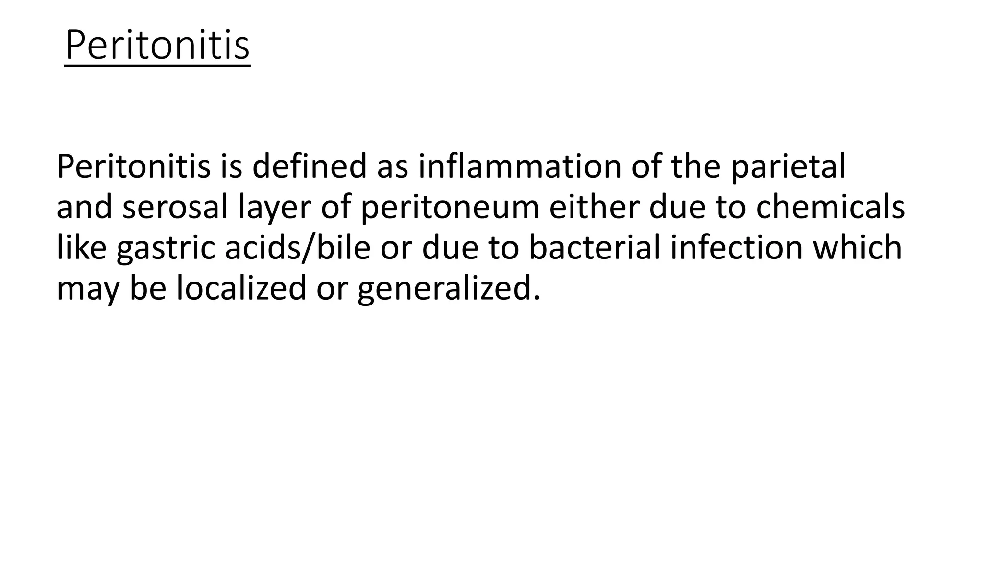 Peritonitis | PPT
