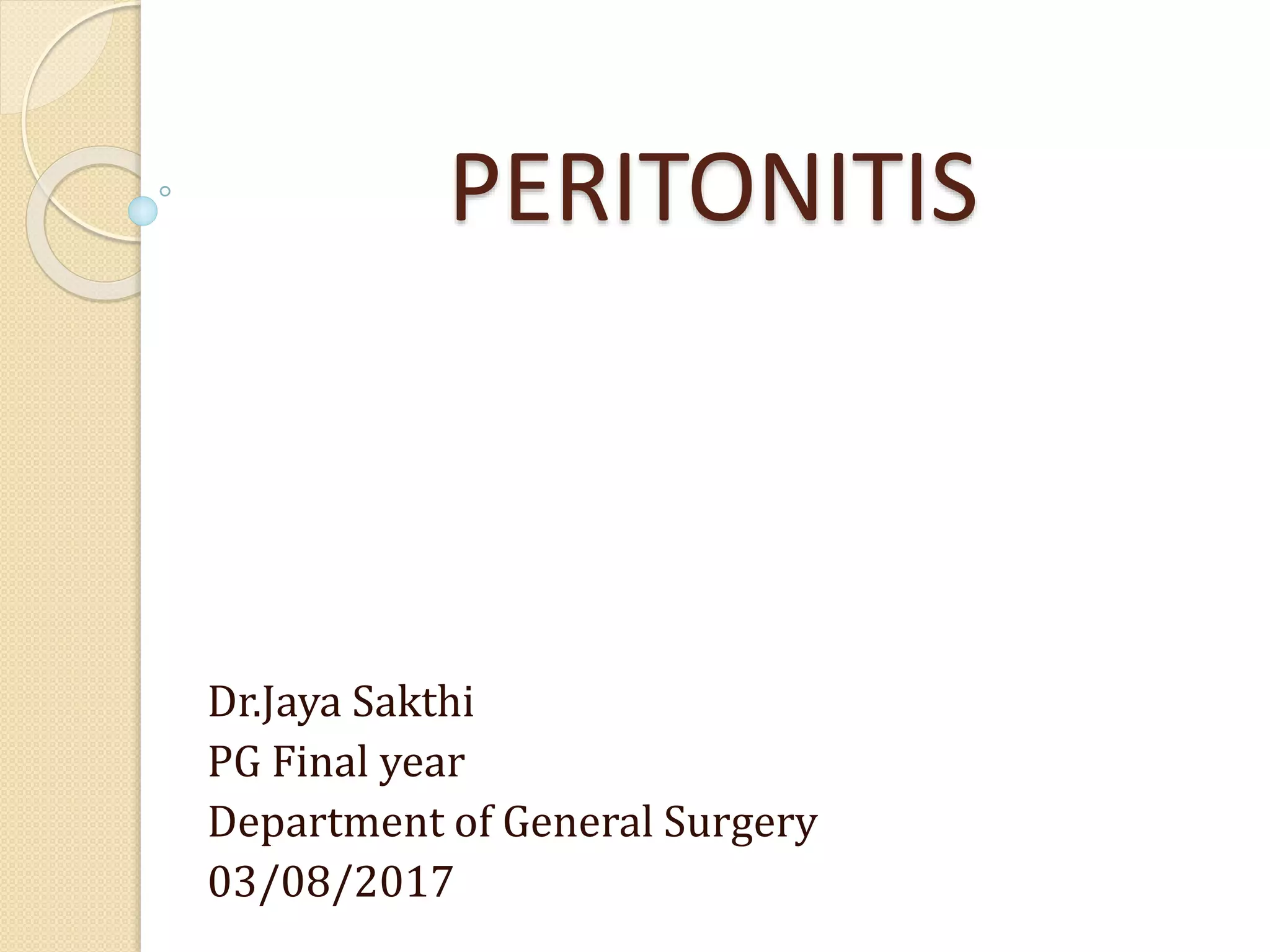 Peritonitis | PPTX