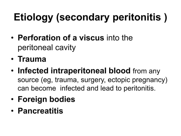 Peritonitis.ppt | Digestive Disorders | Diseases and Conditions