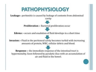 A BRIEF NOTE ON PERITONITIS, CAUSES, DIAGNOSIS, MANAGEMENT | PPTX ...