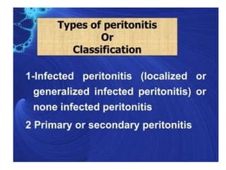 A BRIEF NOTE ON PERITONITIS, CAUSES, DIAGNOSIS, MANAGEMENT | PPTX ...