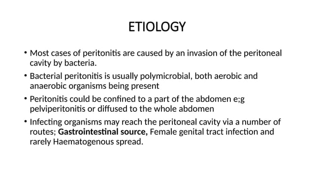 THE GENERALITIES ON PERITONITIS AND PRINCIPLES OF MANAGEMENT.pptx