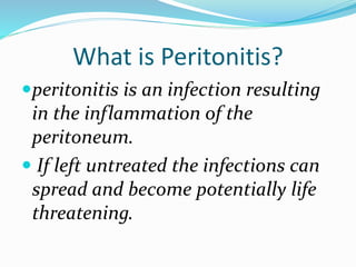 Peritonitis emerson | PPTX | Digestive Disorders | Diseases and Conditions