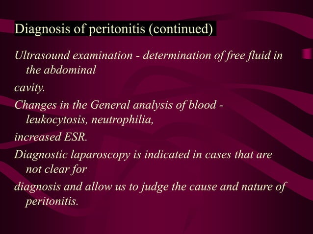 Peritonitis (1).ppt or inflammation of peritoneum | PPT | Free Download