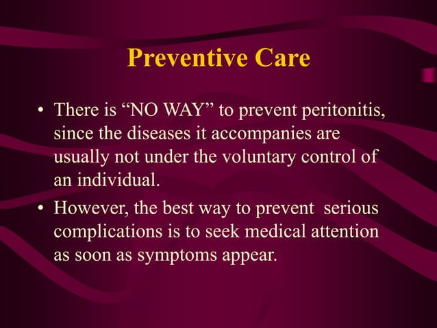 Peritonitis (1).ppt or inflammation of peritoneum | PPT