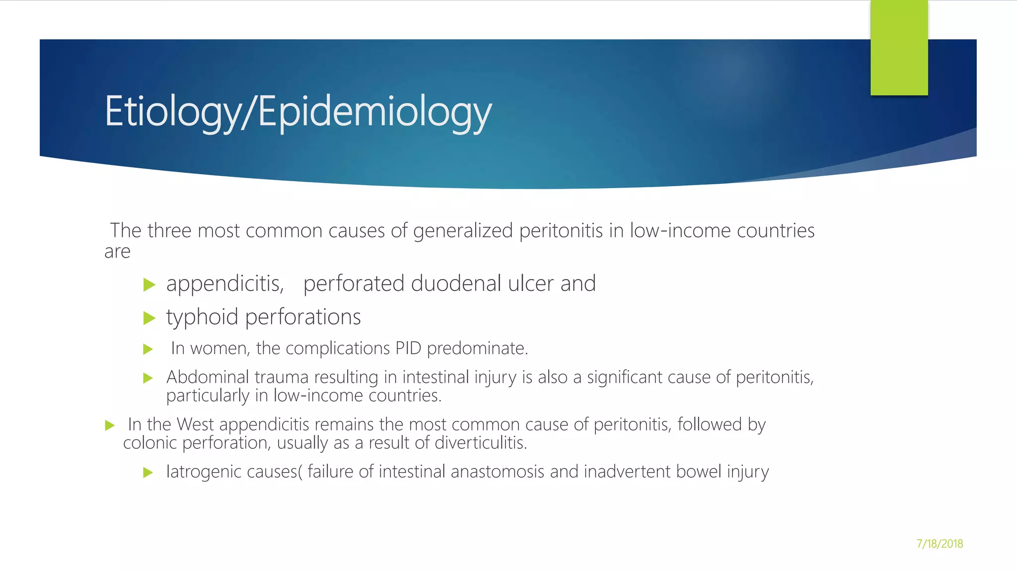 Peritonitis and intra abdominal abscess | PPTX
