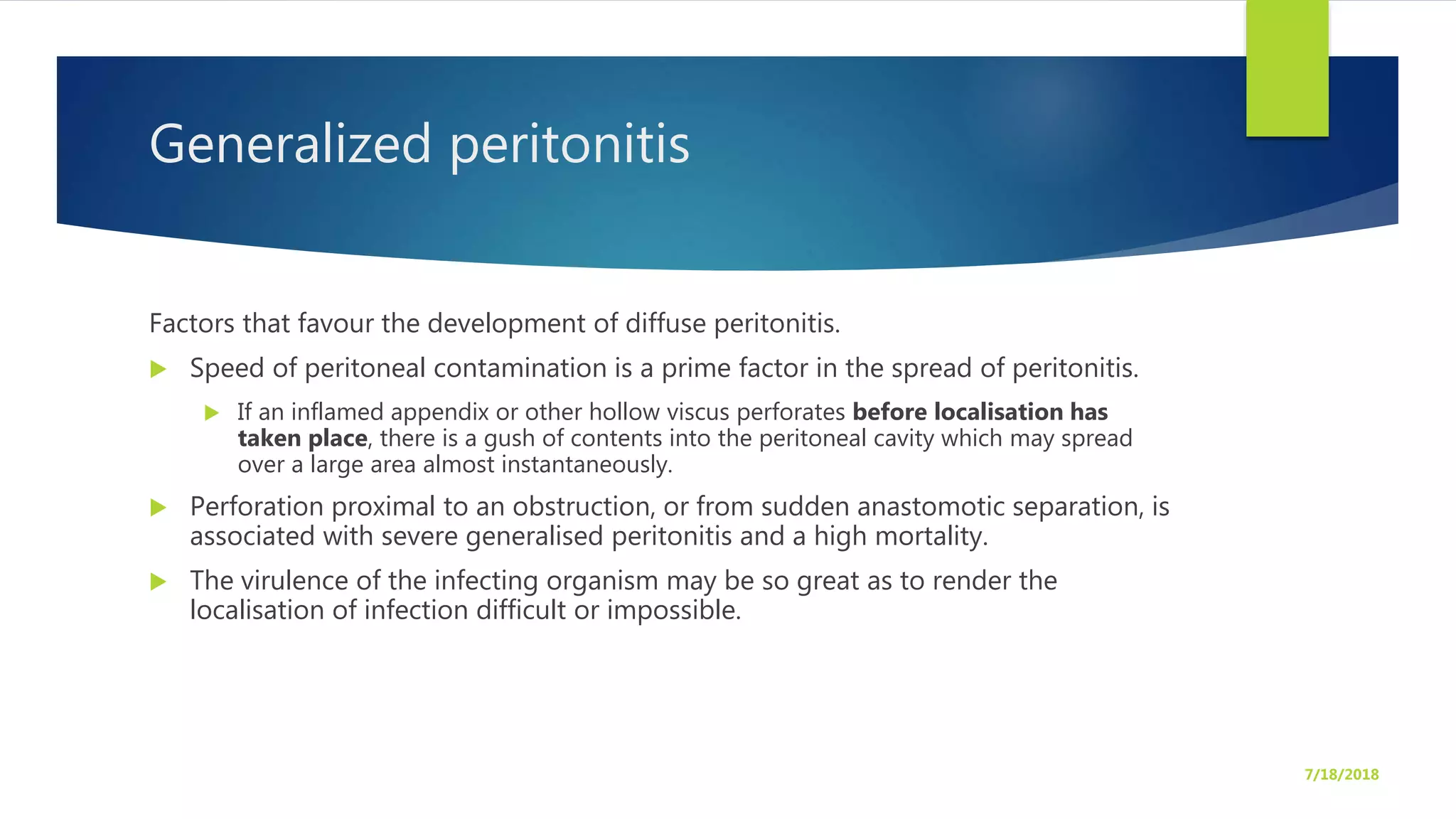 Peritonitis and intra abdominal abscess | PPTX