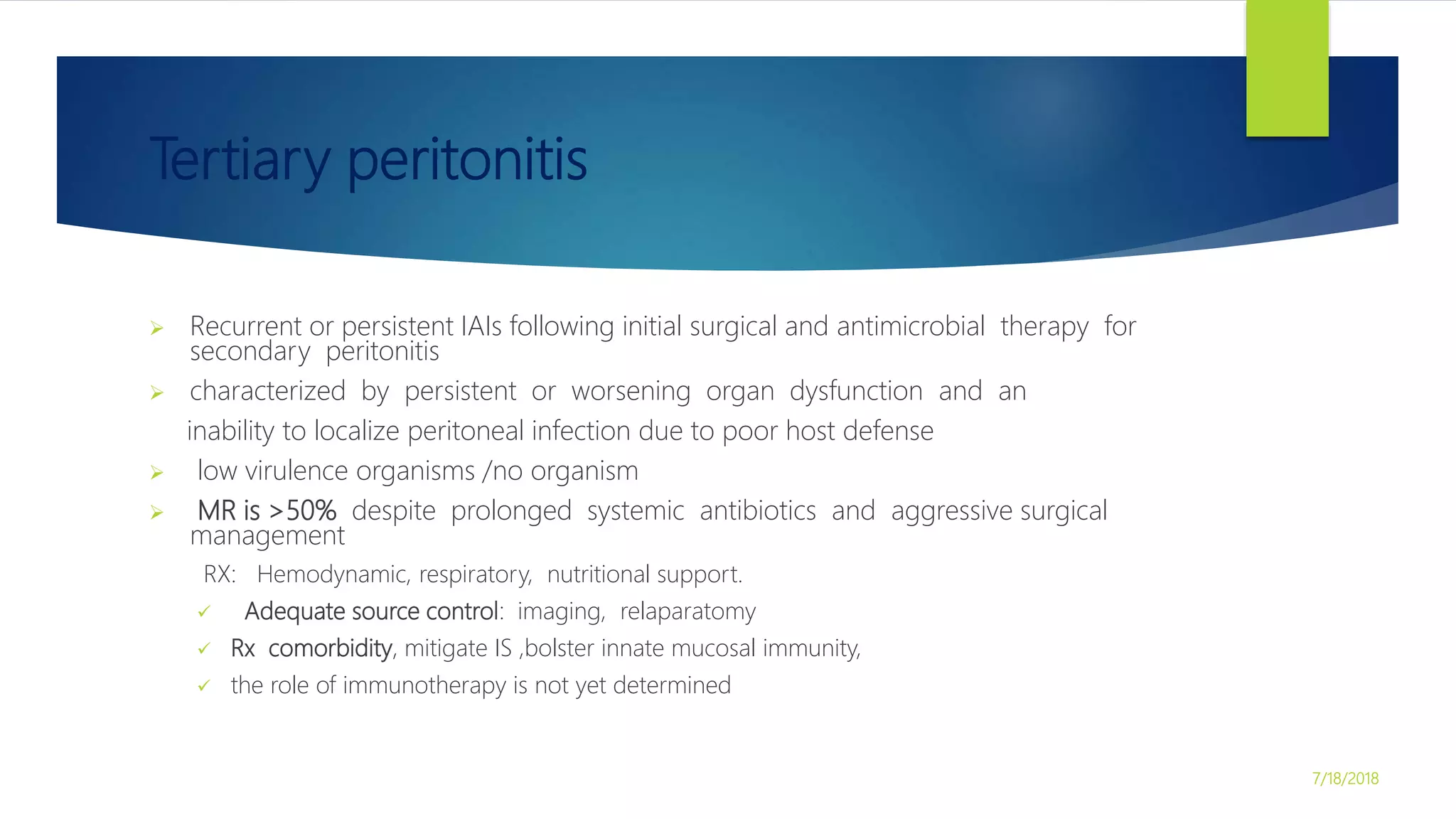 Peritonitis and intra abdominal abscess | PPTX