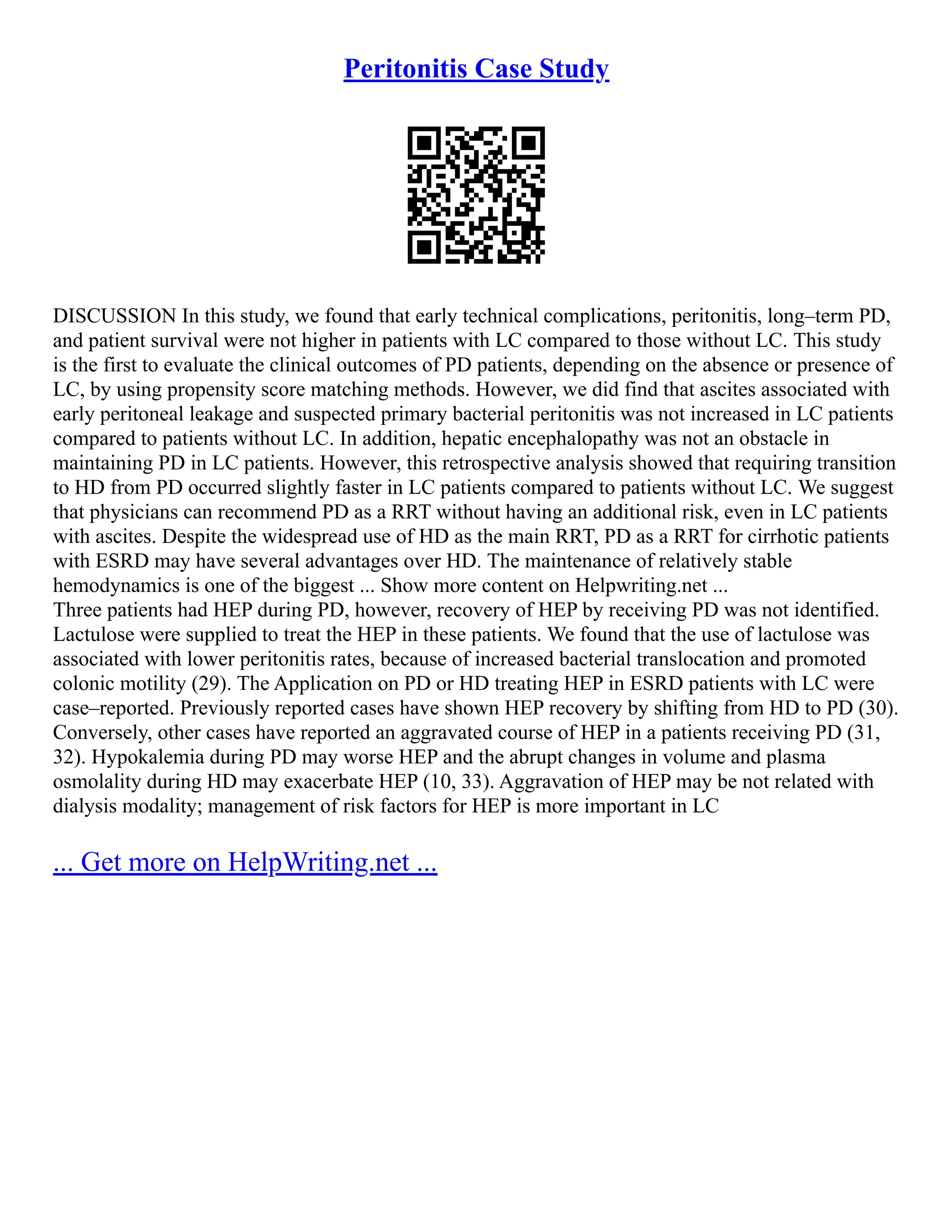 Peritonitis Case Study | PDF