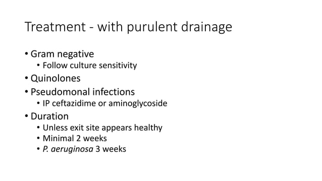 Peritonitis, exit site care, catheter related infection | PPTX ...