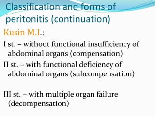 Peritonitis (lecture mogilevec e.v | PDF