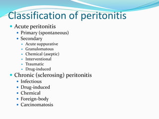 Peritonitis (lecture mogilevec e.v | PDF
