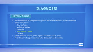 Peritonsillar Abscess (Quinsy) | PPTX