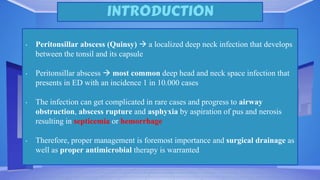 Peritonsillar Abscess (Quinsy) | PPT