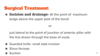 Peritonsillar abscess (quinsy) | PPTX