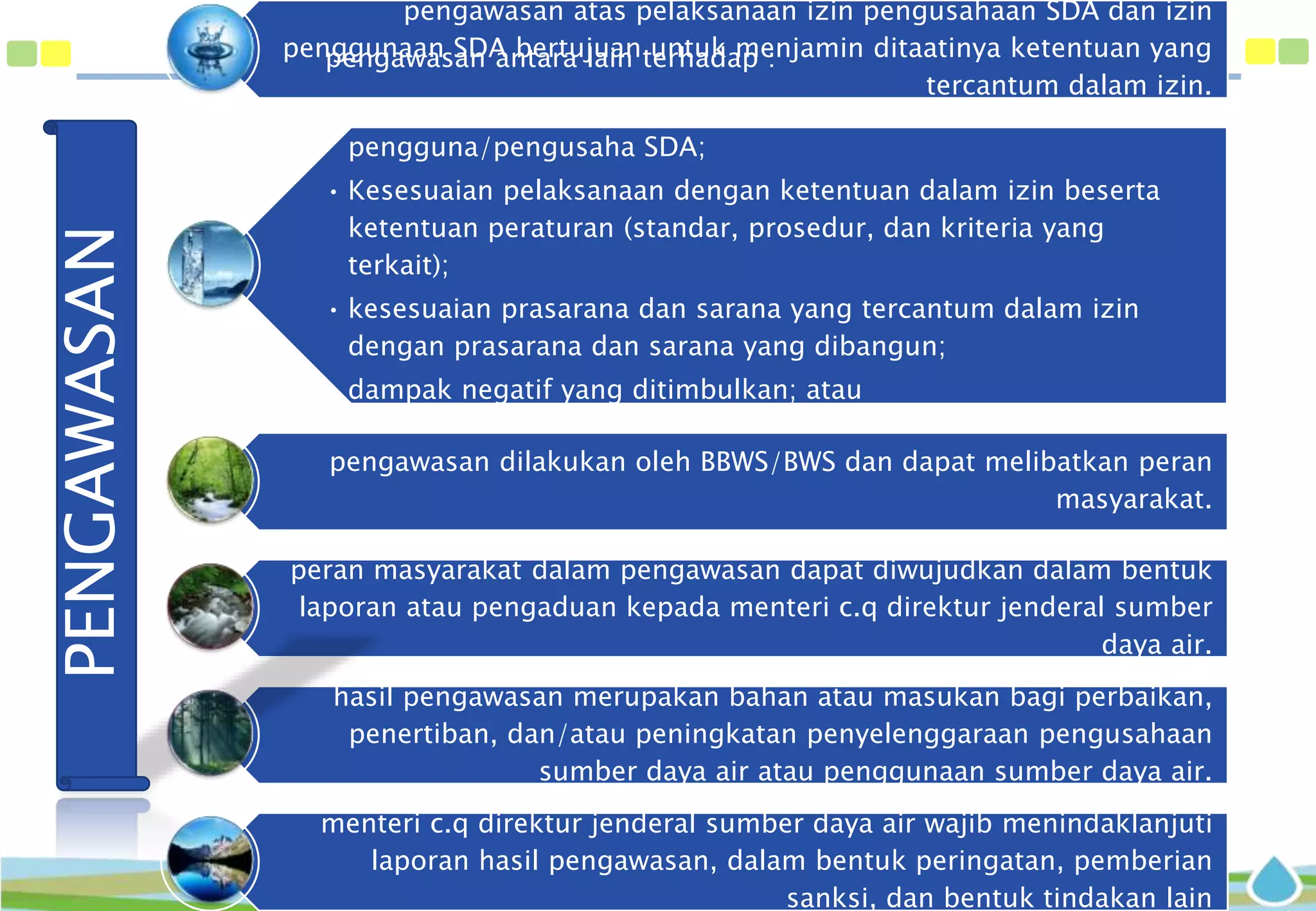 Perizinan Pengusahaan dan Penggunaan Sumber Daya Air | PPTX